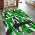 Area Rug 48×72in, Abstract Green White Black Striped Floor Carpet ...