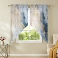 Abstract Marble Texture Sheer Curtains Swag Valances for Windows Blue ...
