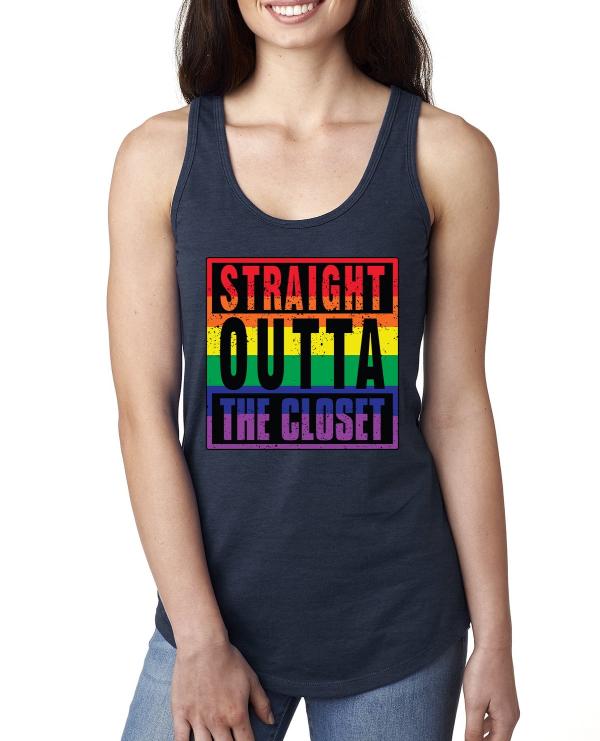 Wild Bobby, Straight Outta The Closet, LGBT Pride, Ladies Racerback ...