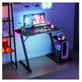 35" Gaming Table | Blue | Z-Shaped Computer Desk with Steel Frame ...