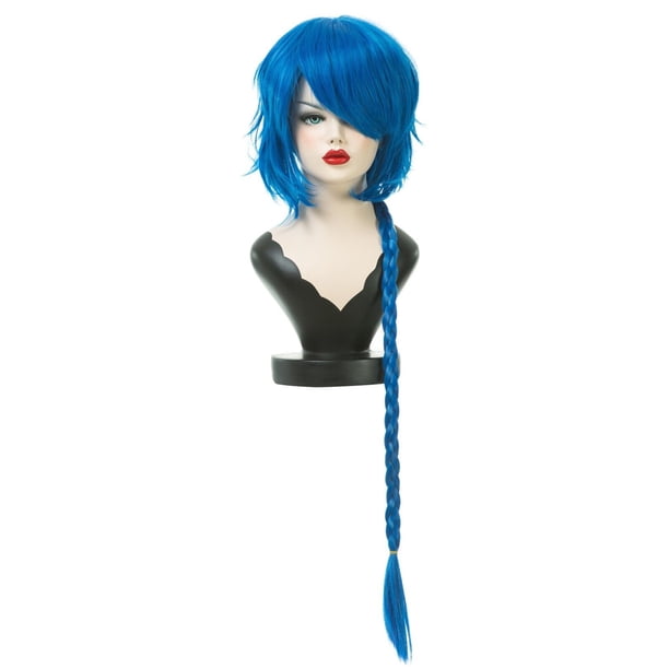 Onedor Arcane Jinx Blue Braid Wig Short Cosplay Costume Wig - Walmart.com