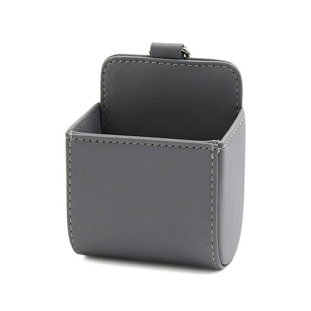 Gray Faux Leather Rhombus Texture Storage Pocket Phone Pouch Holder for ...