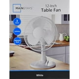 Mainstays 12" 3-Speed Oscillating Table Fan, Model## FT30-13PW, White ...