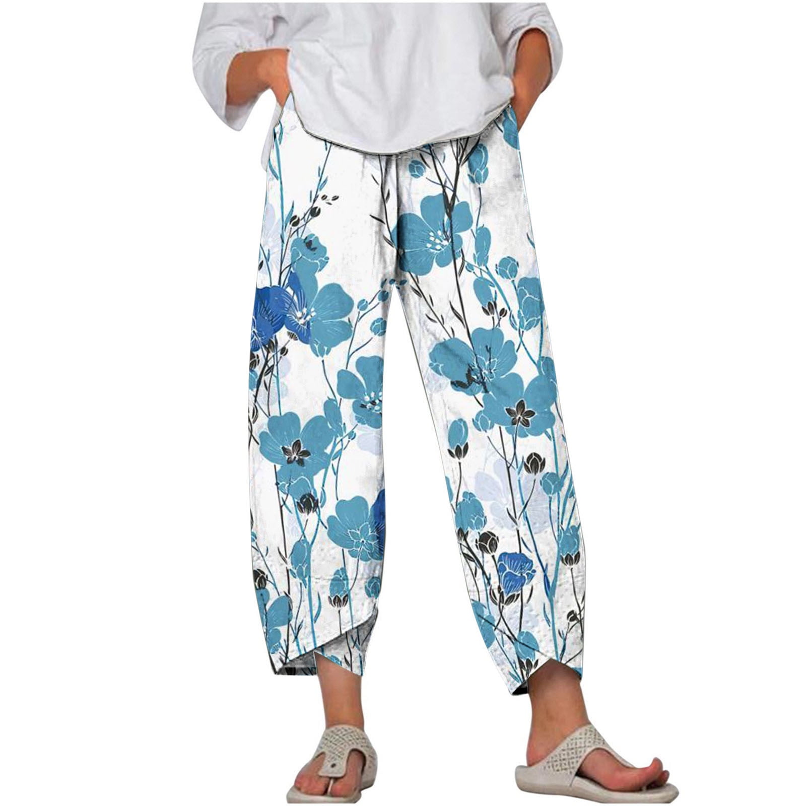Click here for Unbranded Elastic Waist Pants For Women Womens Cas... prices