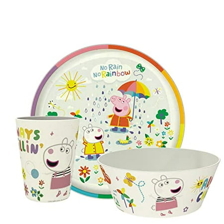 Zak Designs Peppa Pig Kids Dinnerware Set 3 Pieces, Durable and ...