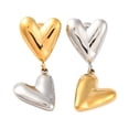 5Pair Ion Plating(IP) 304 Stainless Steel Stud Dangle Earrings Heart ...