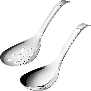 Mainstays Stainless Steel Slotted Serving Spoon, Silver, 1-Piece ...