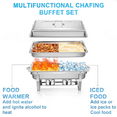 6 Pack Stainless Steel Chafing Dish Buffet Set for Parties, 8QT Warmers ...