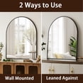 GRAHMCY 34"x32" Arched Bathroom Mirror Wall Mirror With Aluminum Alloy ...