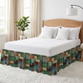 Bohemian Bed Skirt Queen Size 16 Inch Drop, Modern Mottled Art Prints ...