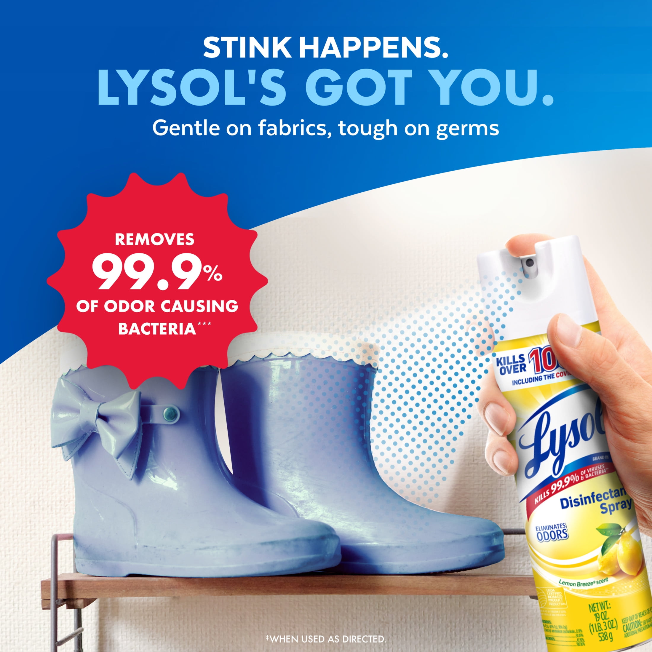 Lysol Disinfectant Spray Sanitizing and Antibacterial Spray For Disinfecting and Deodorizing Lemon Breeze 19 Fl Oz. Walmart