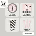 Paris Theme 144-Piece Party Set: Plates, Napkins, Cups, Cutlery (Serves ...