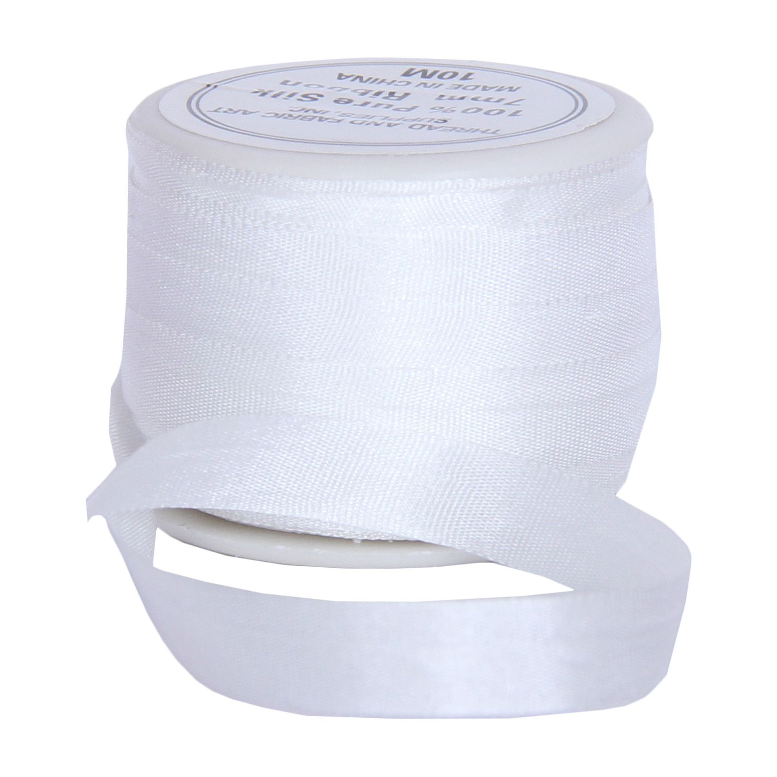 100% Pure Silk Ribbon by Threadart - 4mm White - No. 003 - 3 Sizes - 50 ...