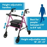 Free Shipping! Carex Step 'N Rest Aluminum Rolling Walker for Seniors ...