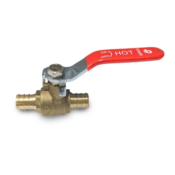 DMNI 1/2" PEX Brass Ball Valve Combo Hot Crimp Shut-off Valves for PEX ...