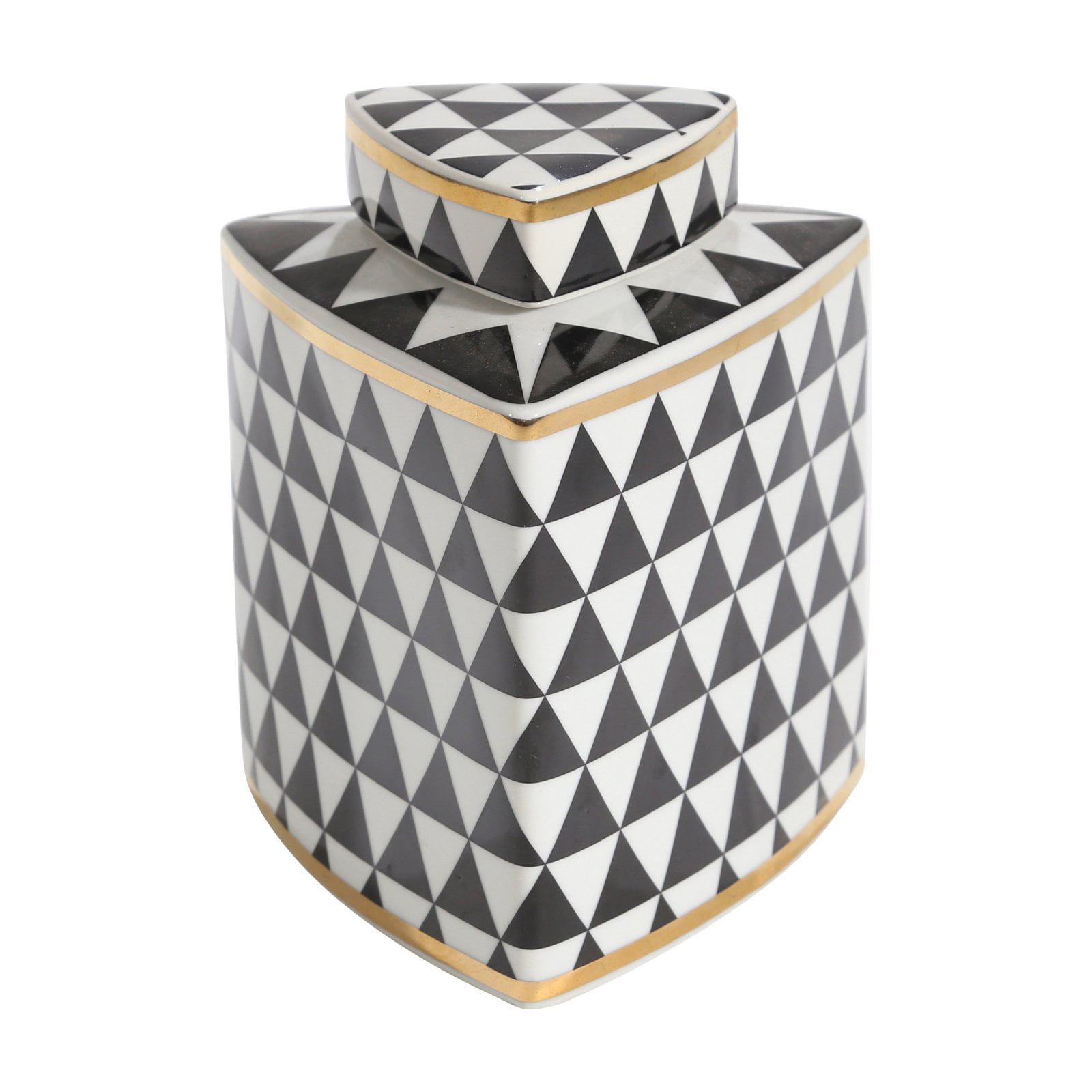 SageBrook Home Black and White Checkered Triangle Jar - Walmart.com