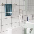 3pc Bathroom Hardware Set with Brushed Toilet Paper Holder & Towel Ring ...