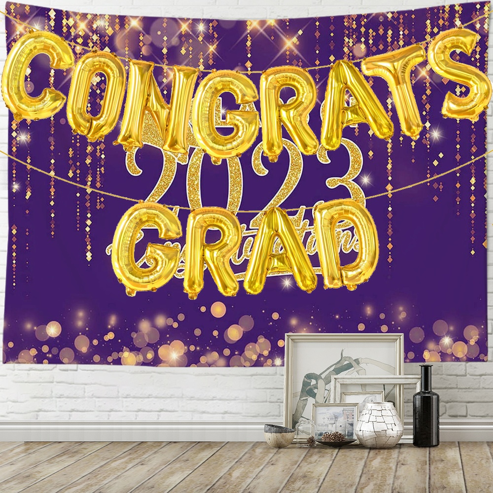 Graduate Backdrop with GRAD Balloons for Kids Photography School Prom ...