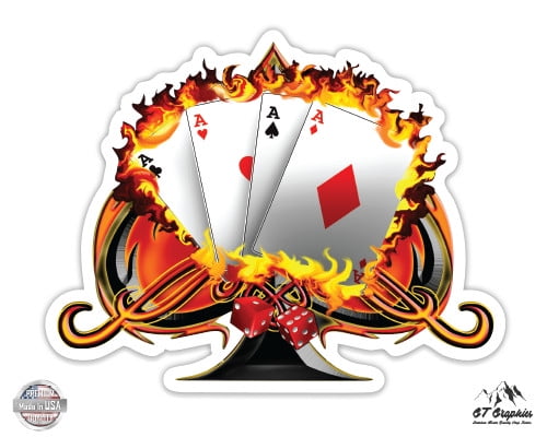 Aces - 12" Vinyl Sticker Waterproof Decal - Walmart.com