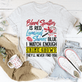 Blood Spatter Is Red Luminol Shines Are Blue Tee Athletic Heather S ...