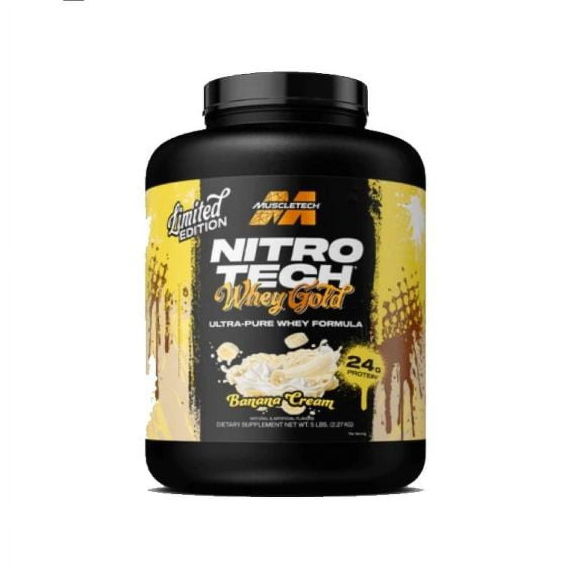 MUSCLETECH NITROTECH WHEY GOLD 5 LBS BANANA CREAM | Bodega Aurrera en línea