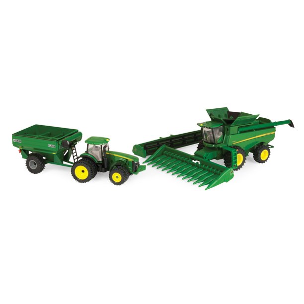 John Deere 1:64 Scale Harvesting Set with S680 Combine, 8360R Tractor ...