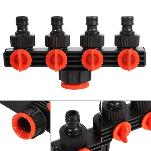 Drip Irrigation 4 Way Tap Connectors For Garden, Sturdy ABS Plastic ...