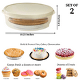 Evelots Set of 2 Large Pie Keepers, Baked Goods Storage Containers with ...