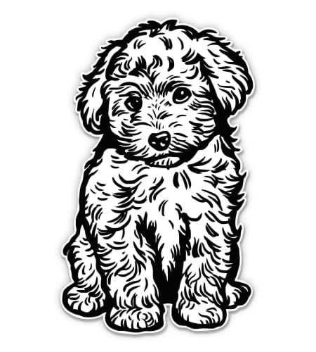 Goldendoodle Puppy - 12" Vinyl Sticker Waterproof Decal - Walmart.com