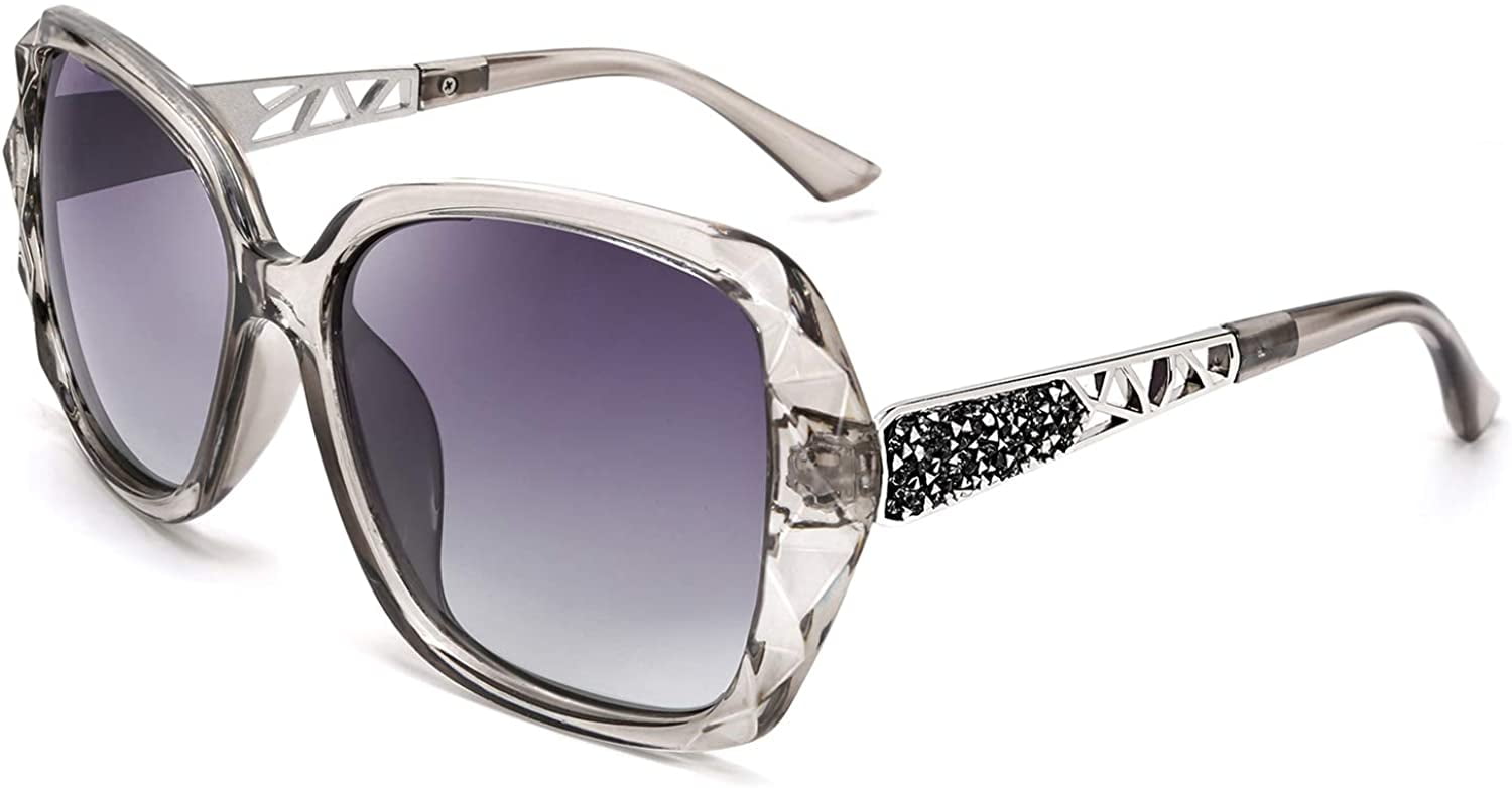 FEISEDY Polarized Women Square Sunglasses Sparkling Composite Shiny Frame B2289 - Walmart.com