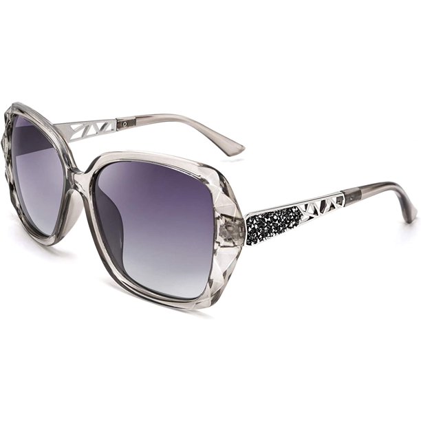 FEISEDY Polarized Women Square Sunglasses Sparkling Composite Shiny Frame B2289 - Walmart.com