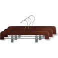 International Hanger Deluxe Wooden Bottom Hanger w/Clips, Walnut Finish ...