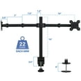 Mount-It! Adjustable Height Dual Desk Full-Motion Monitor Mount ...