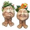 Homestyles Antique White Grumpy the Muggly Face Humorous Statue Planter ...