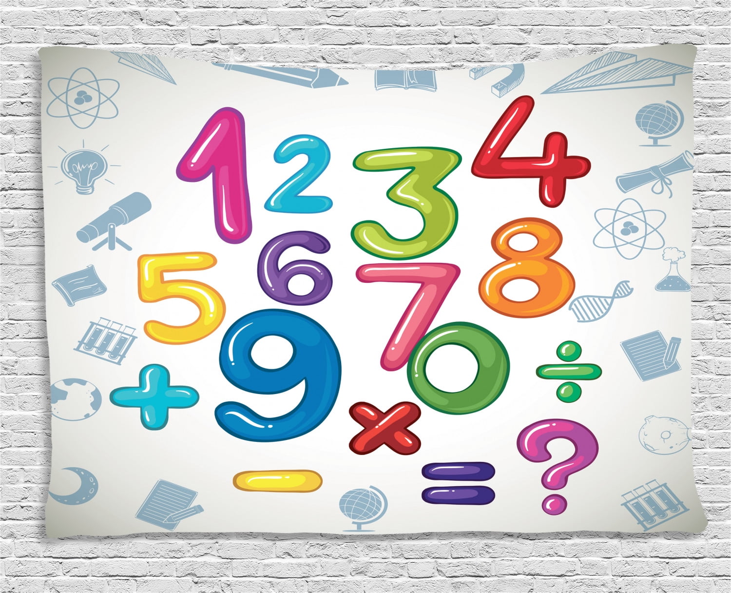Number Tapestry, Mathematical Signs and Characters School Elementary ...
