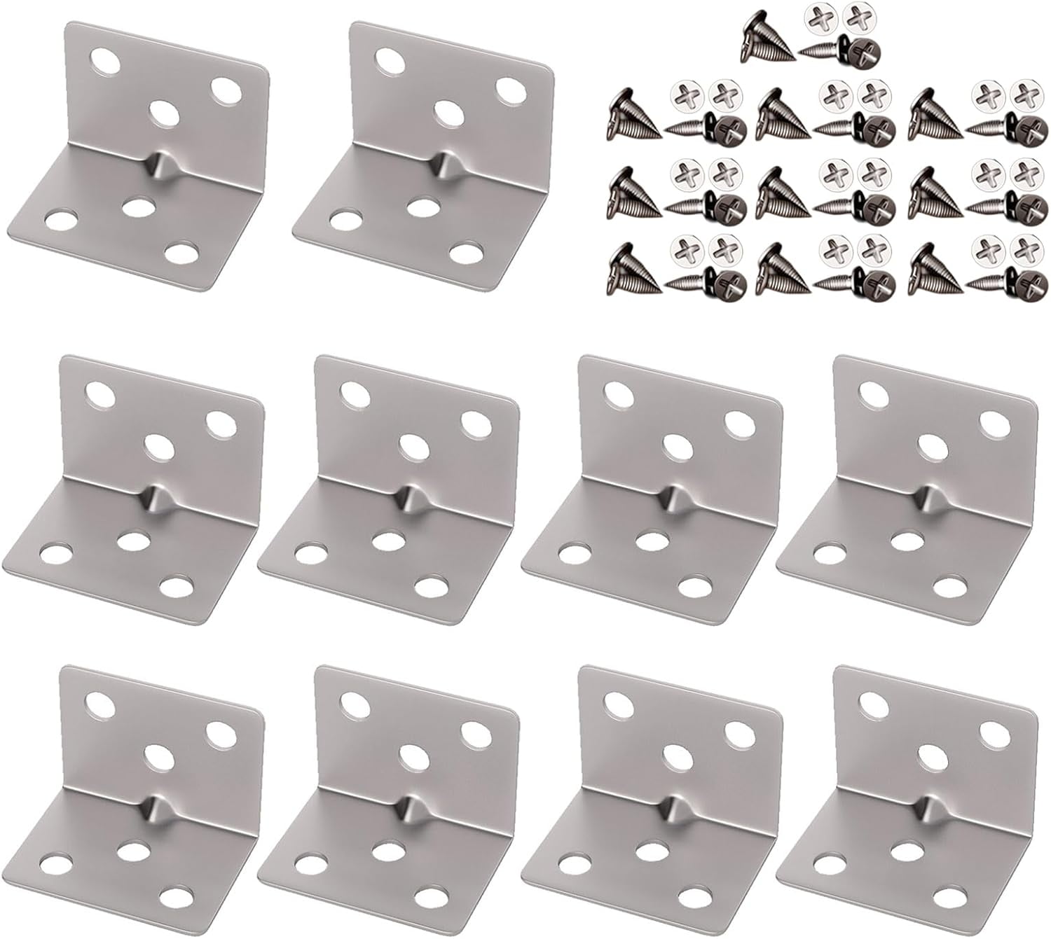 10Pcs Stainless Steel Corner Brace L-Shaped Corner Code Joint Fastener ...