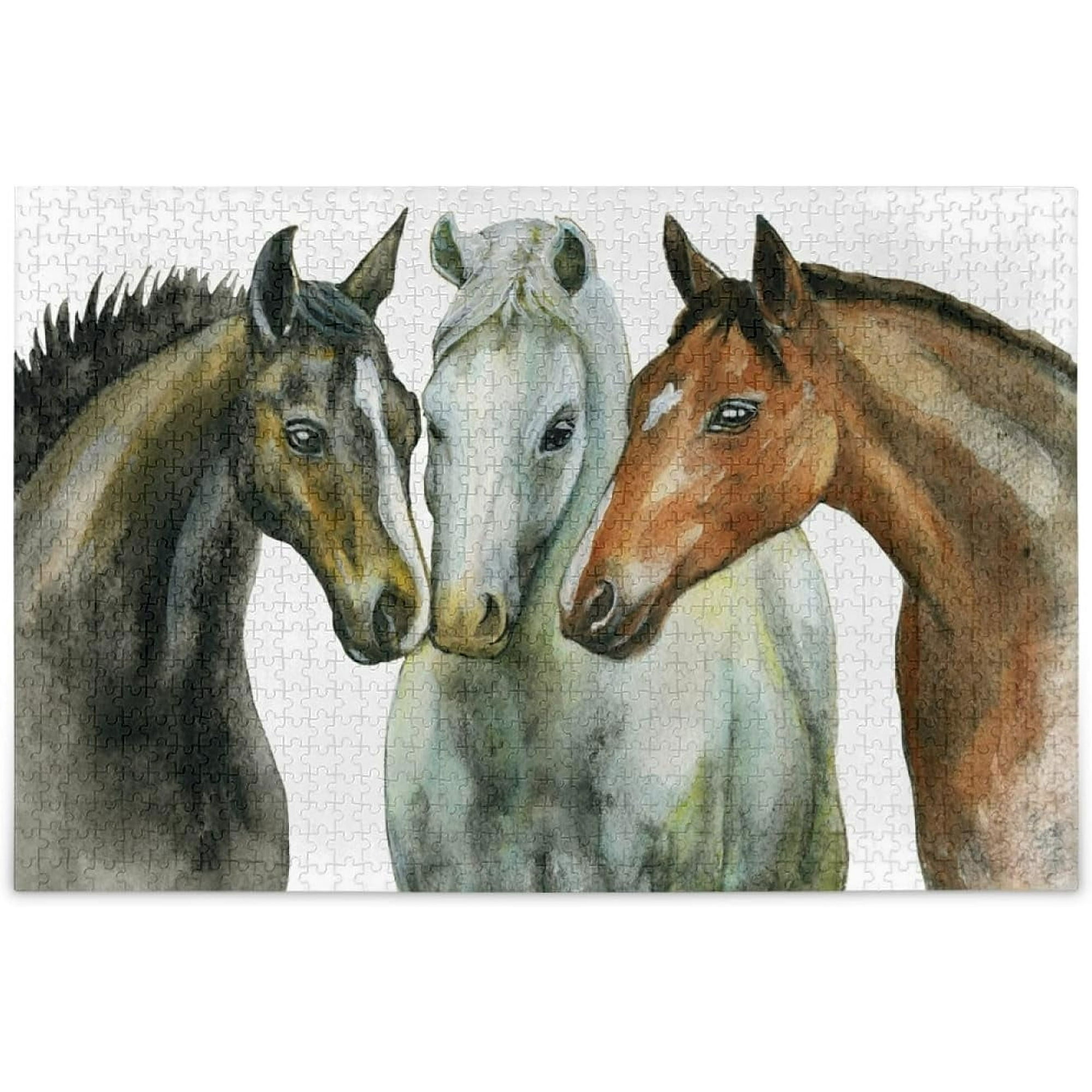 Click here for Wipblak Three Horses Watercolor Puzzle For Adults... prices
