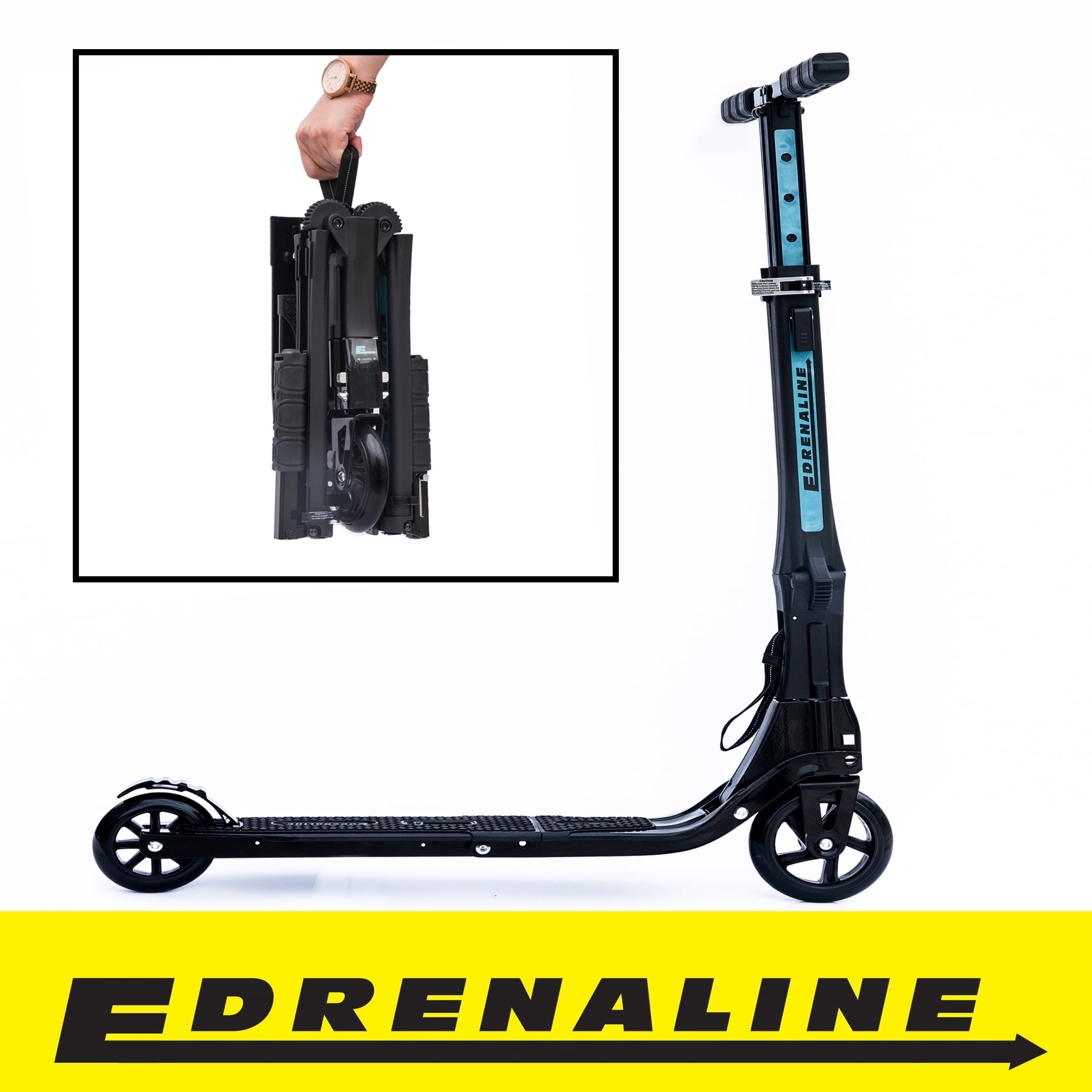 Edrenaline ST06 Matte Black Foldable Scooter with Carry Bag - Walmart.com