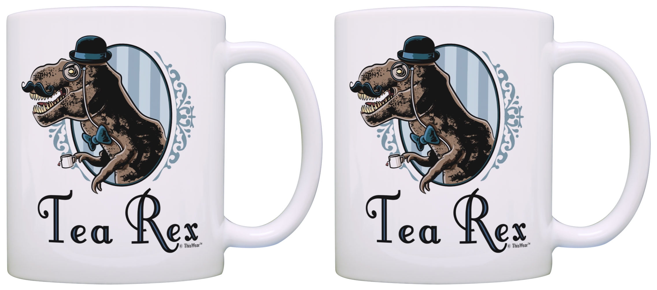 ThisWear Tea Rex Coffee Mug T-Rex Gentleman Tyranosaurus with Monocle ...