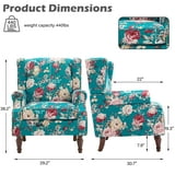 DREAMSIDEA Wingback Accent Chair with Nailhead Trim & Retro Wood Legs ...