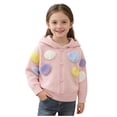 Agkizg Girls Fall Colorful Print Hooded Sweater, Long Sleeve Button ...