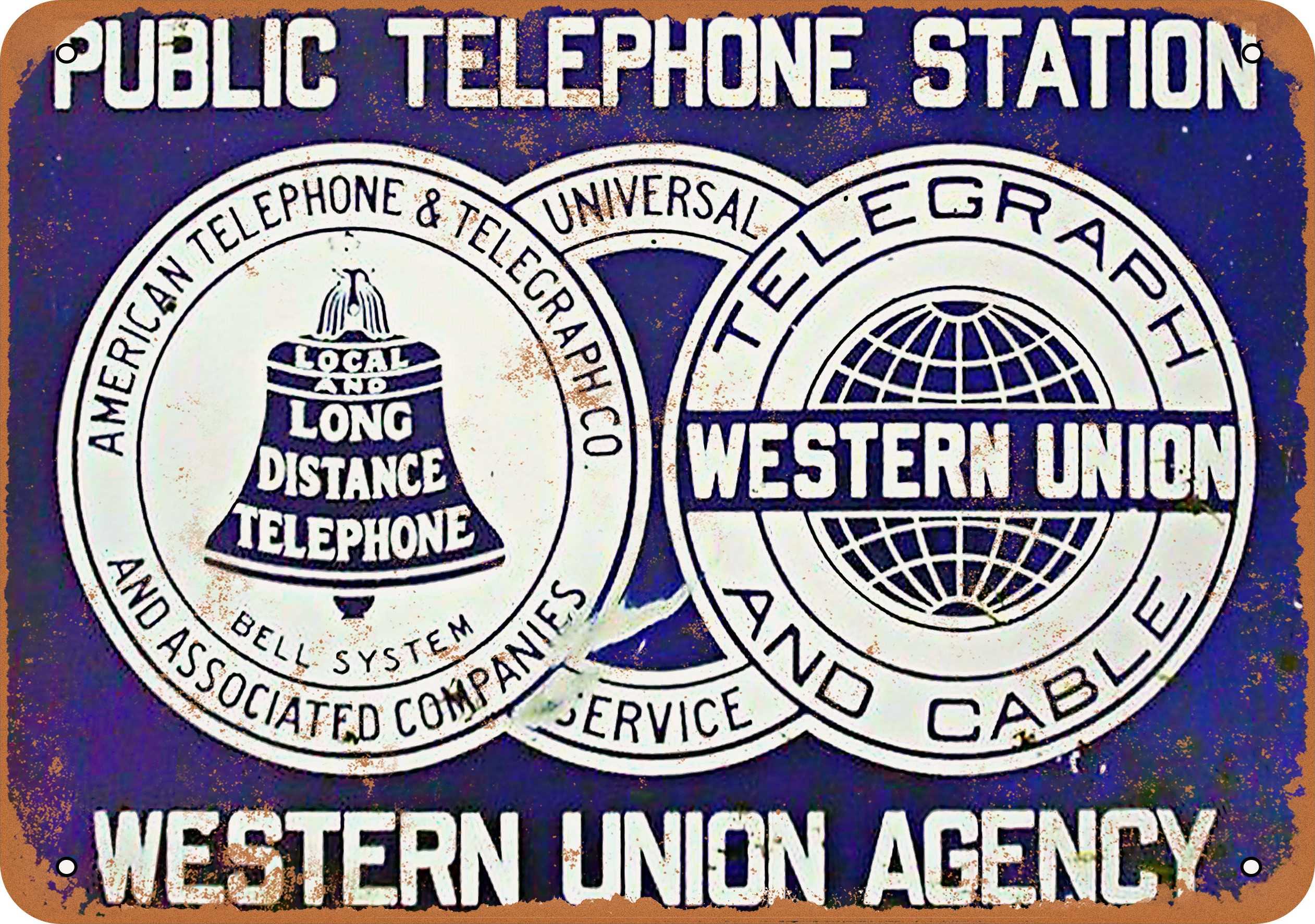 7 x 10 METAL SIGN - Bell System & Western Union - Vintage Rusty Look ...
