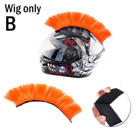 Motorbike Helmet Mohican Mohawk Punk Wig Helmet Hair Sticker Paste ...