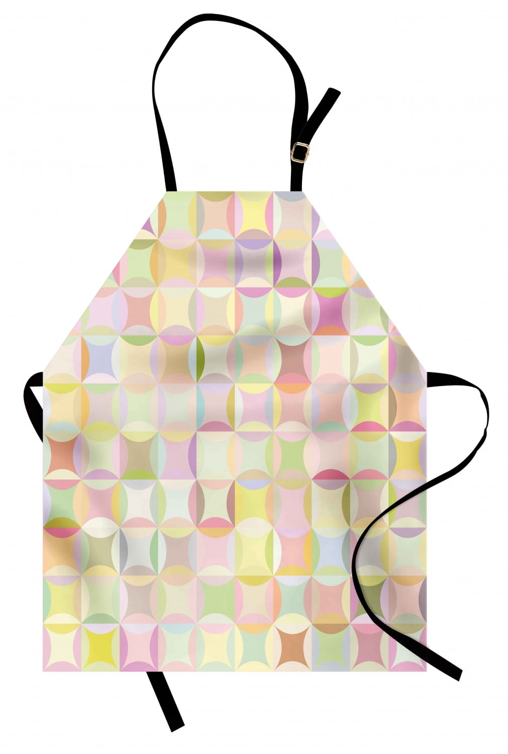 Pastel Apron Retro Pattern with Polka Dots Overlapping Ring Shapes ...