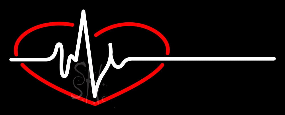 Heart Rate LED Neon Sign 10 x 24 - inches, Black Square Cut Acrylic ...