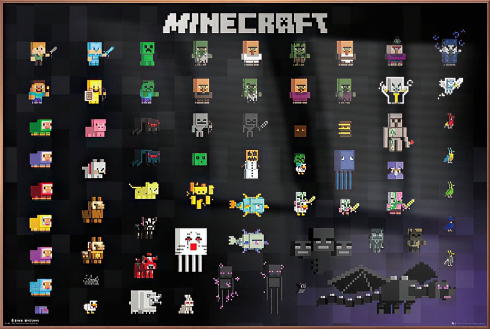 Minecraft - Gaming Poster (Pixel Sprites / Collage) (Size: 25" X 37 ...