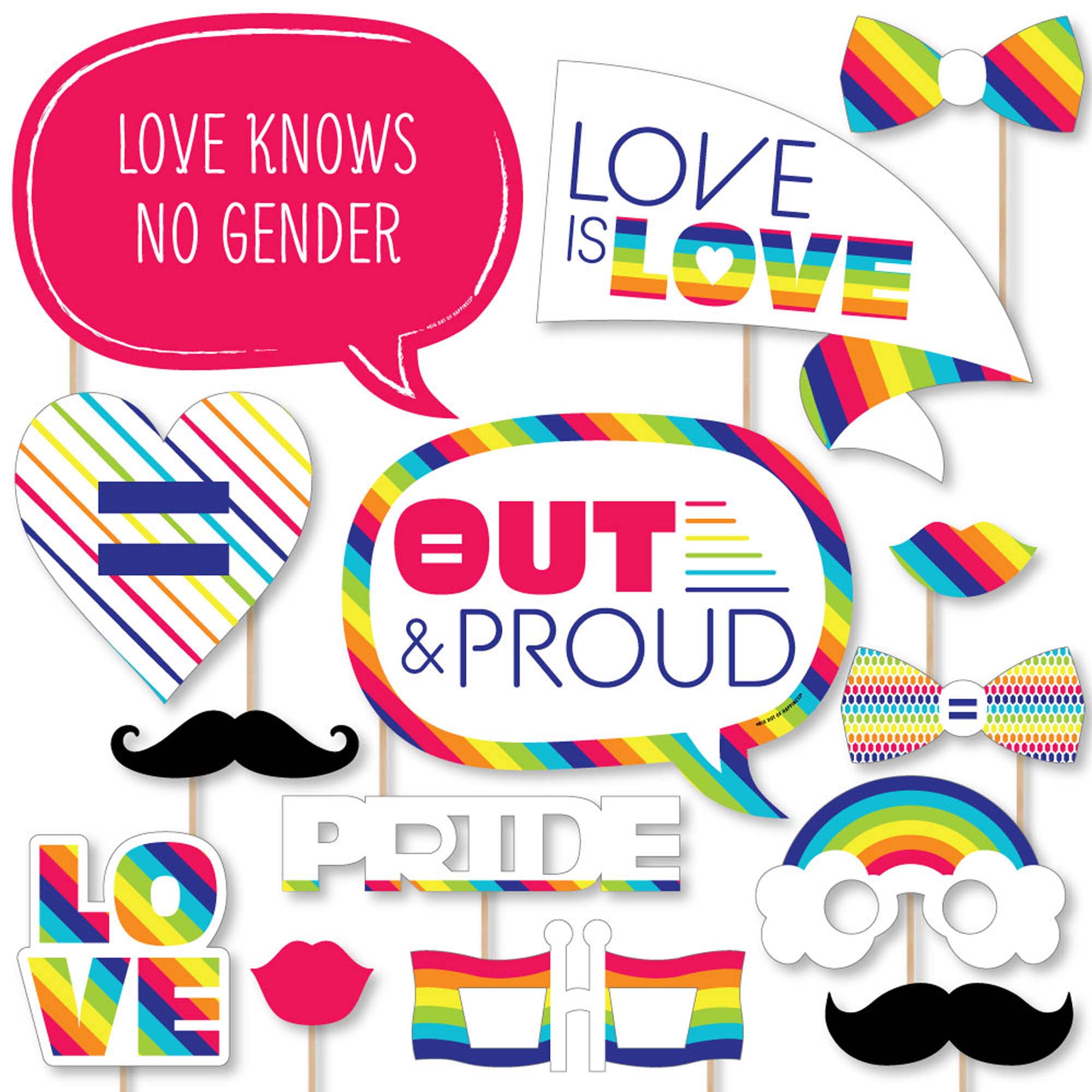 Big Dot of Happiness Love is Love - Pride - Rainbow Party Photo Booth ...