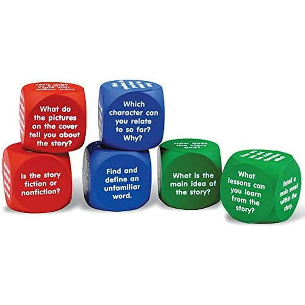 Learning Resources Reading Comprehension Cubes, 6 Colored Foam Cubes ...