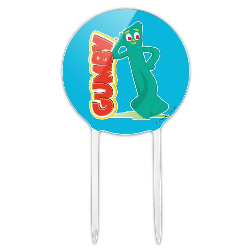 Acrylic Gumby Leaning on Logo Cake Topper Party Decoration for Wedding ...