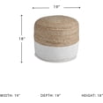 Signature Design by Ashley Sweed Valley Jute & Cotton Pouf, 19 x Inches ...